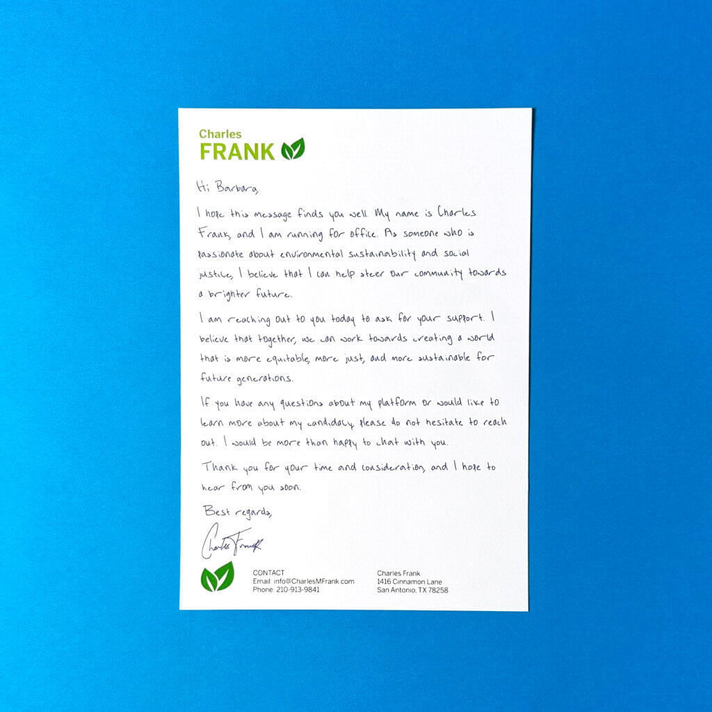 Examples of Postalgia's handwritten cards and envelopes